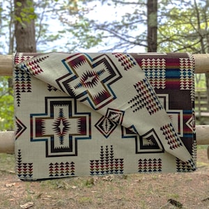 Ecuadorian Artisanal Blanket With Andean Cross Pattern | Reversable ...