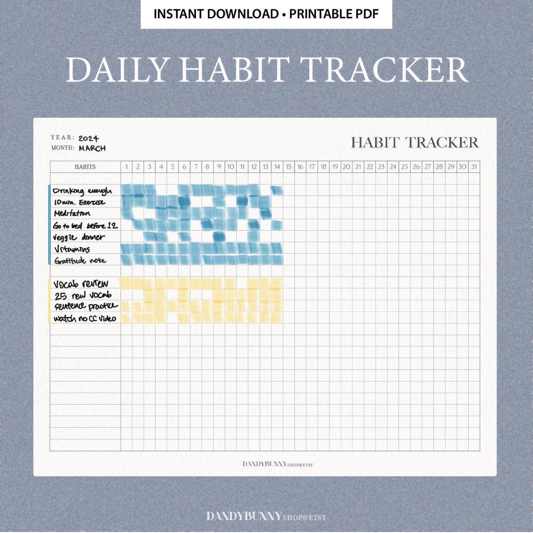 Daily Habit Tracker: 66-day Challenge, Routine Planner (PDF) - Etsy