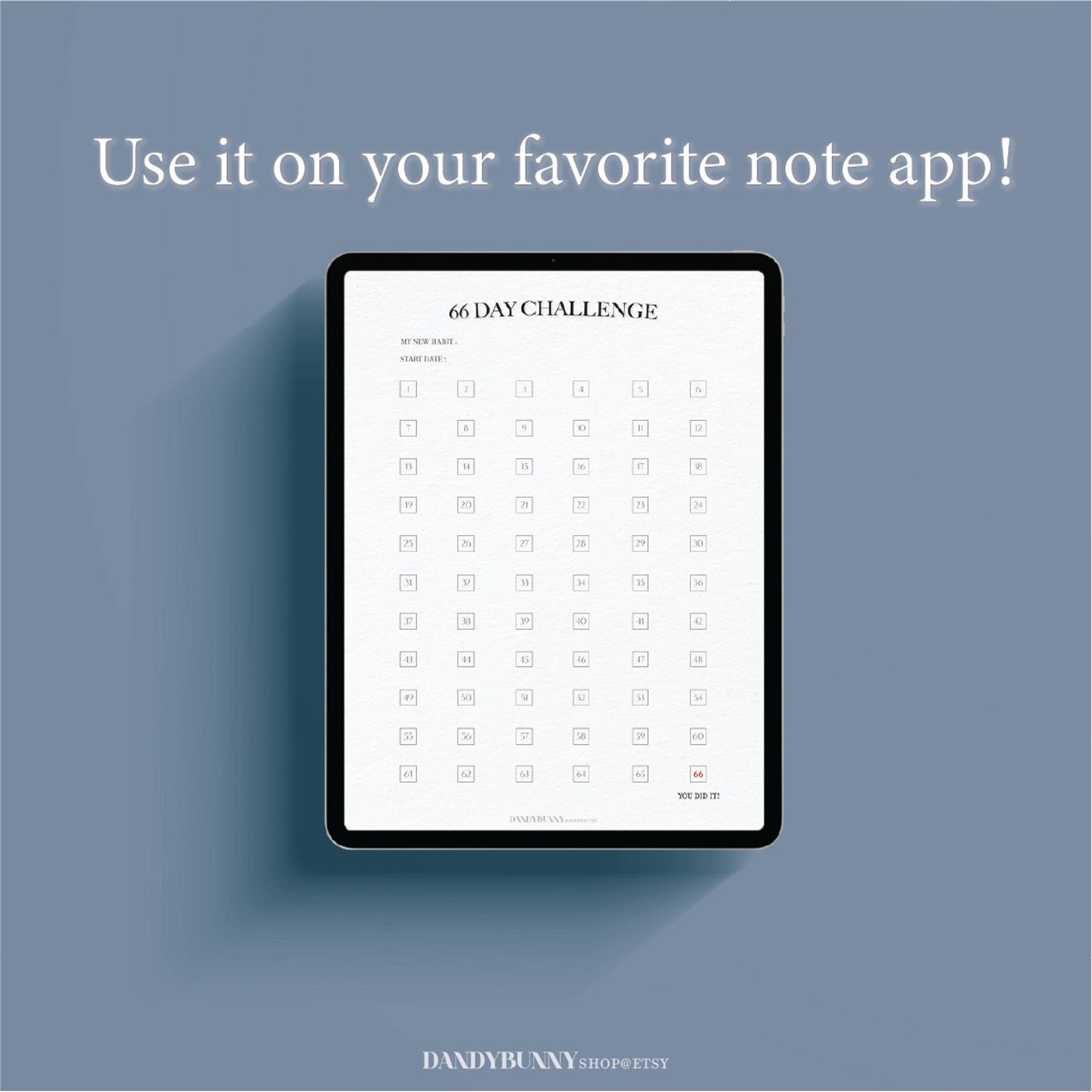66-day Habit Tracker, 66-day Challenge, Simple Habit Tracker, Habit ...