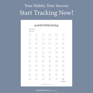 66-day Habit Tracker, 66-day Challenge, Simple Habit Tracker, Habit ...