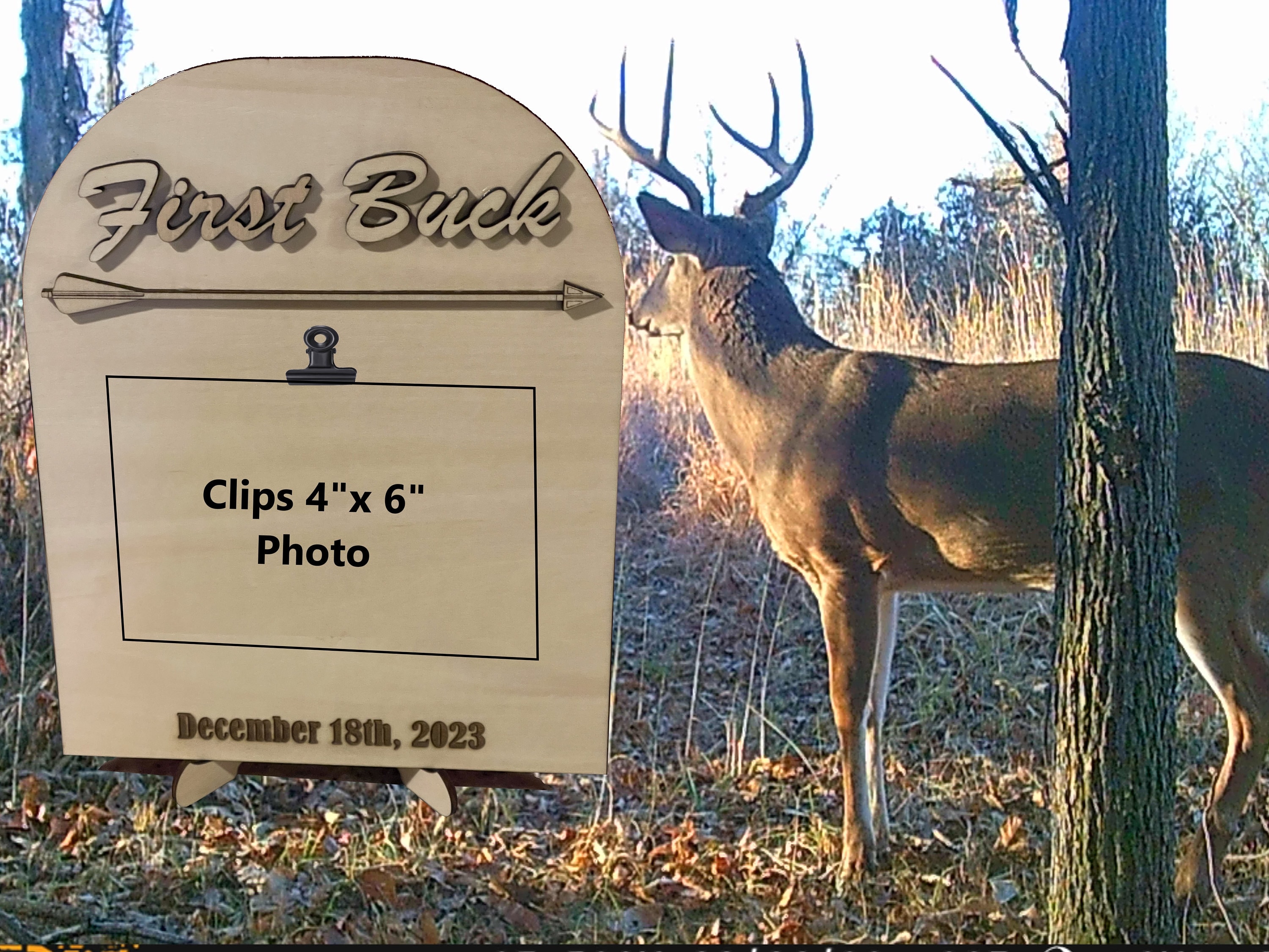 7”x9” Custom Wooden Hunting Photo Frame/holder. Memory Maker for First ...