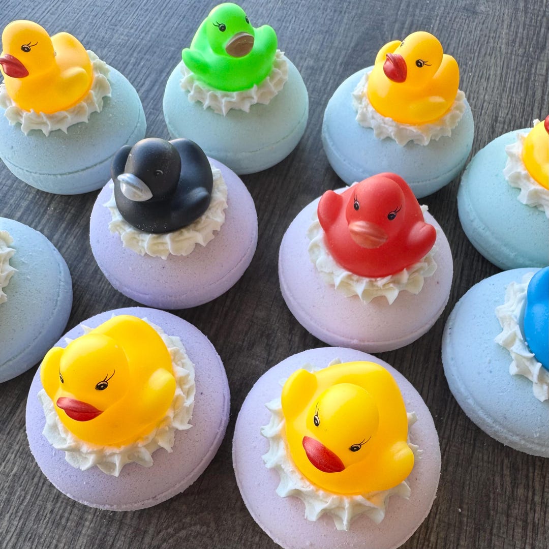 Handmade Bath Bomb With a Cute Rubber Duck. Favors. Gifts. Baby Shower ...