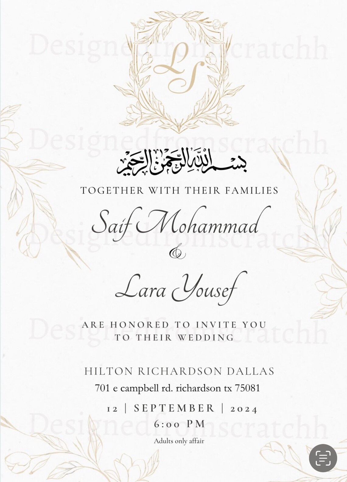 Henna Palestinian-themed Invitation Cards, Arabic Font Henna Poster ...