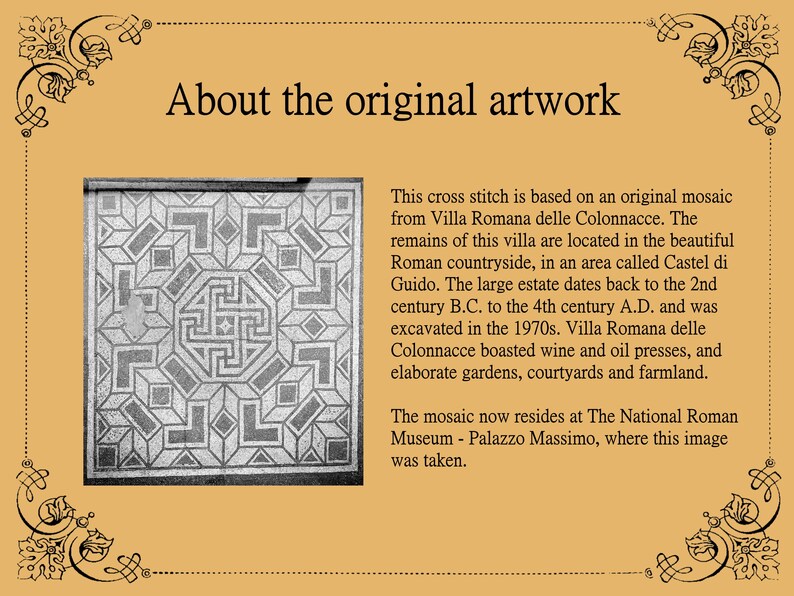 Cross Stitch Based on Ancient Roman Mosaic - Villa Romana Delle ...