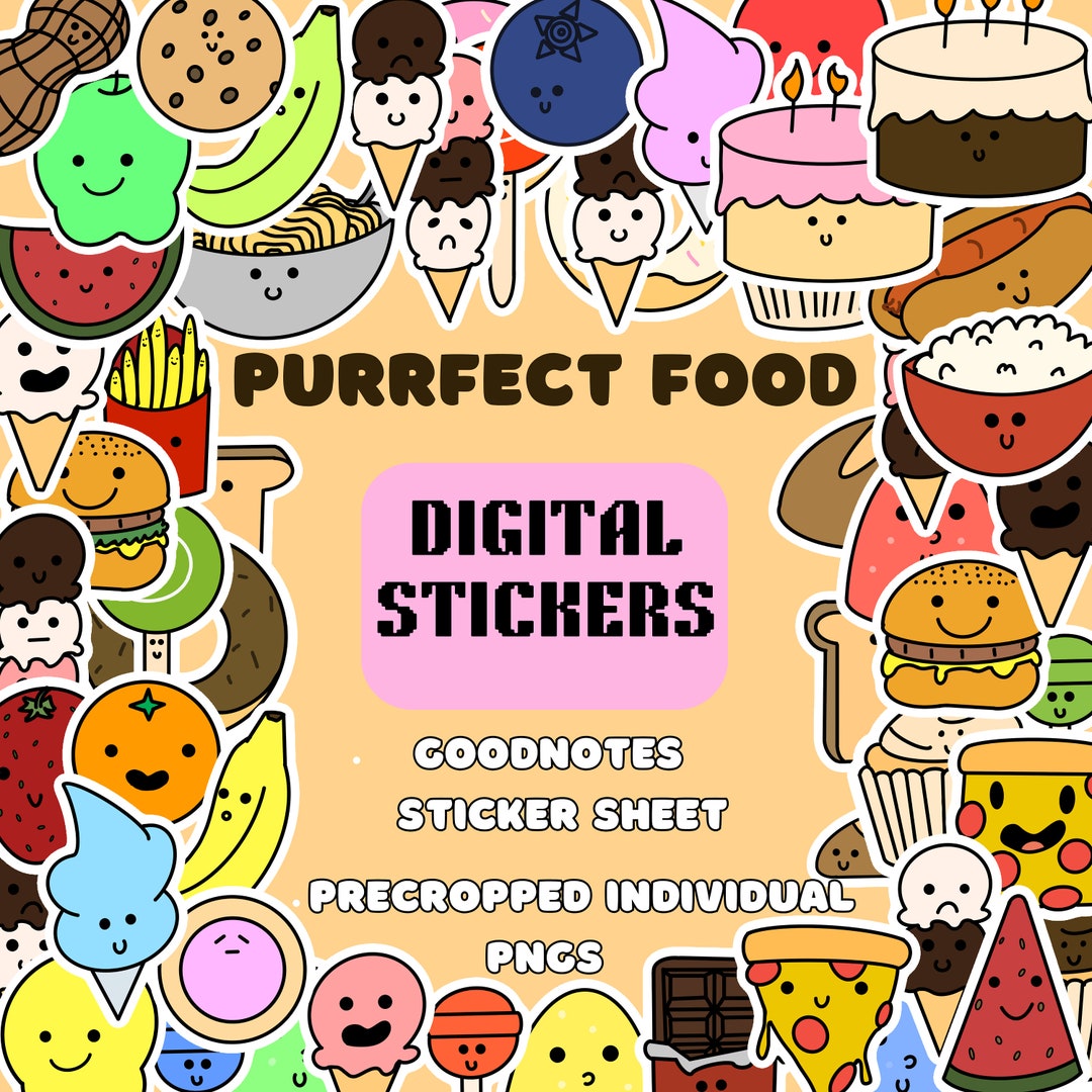 Cute Digital Planner Stickers | 50+ Food Stickers | Cute Goodnotes ...