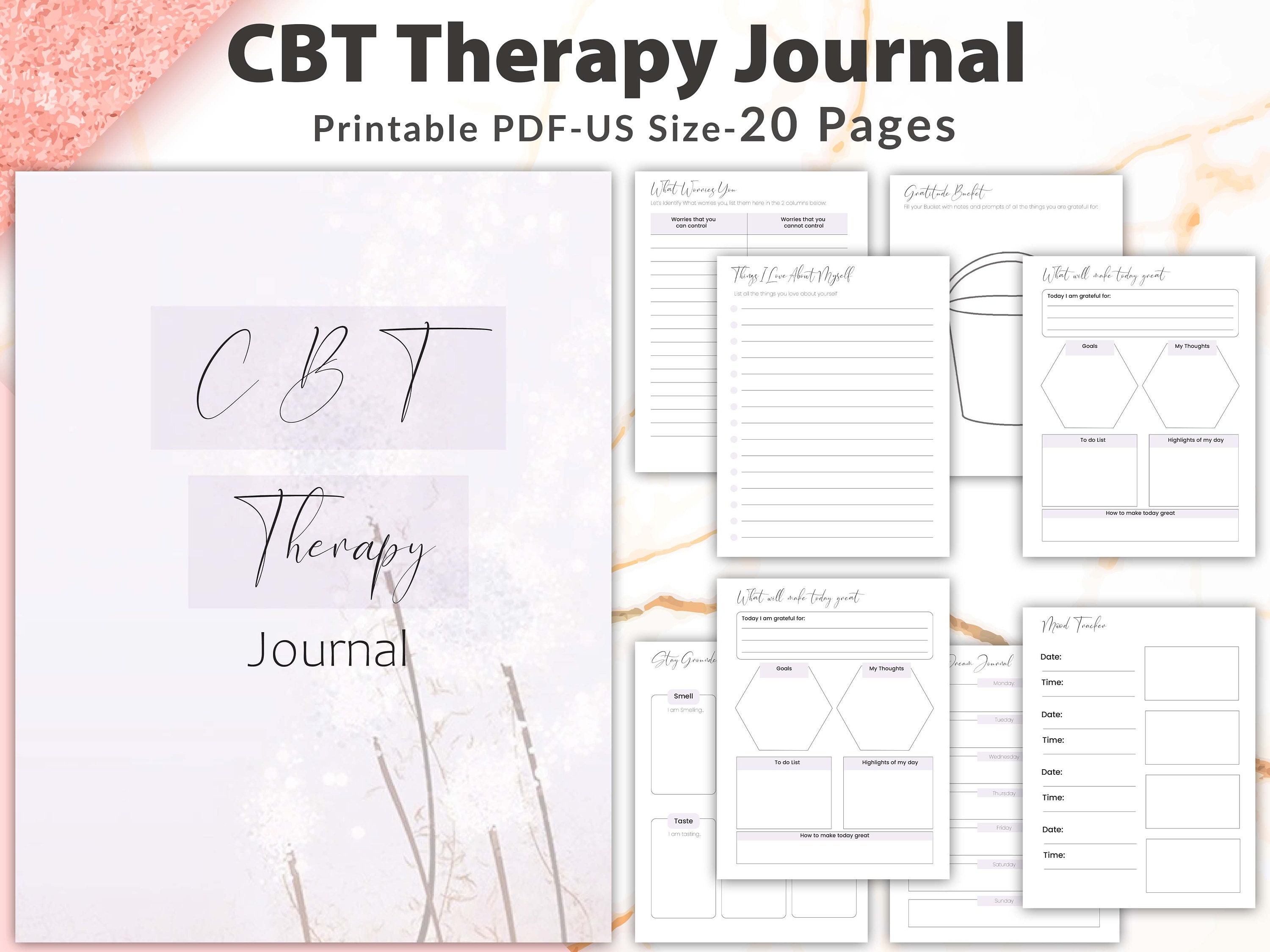 Mindful Moments, Your CBT Therapy Journal, CBT Therapy Journal ...