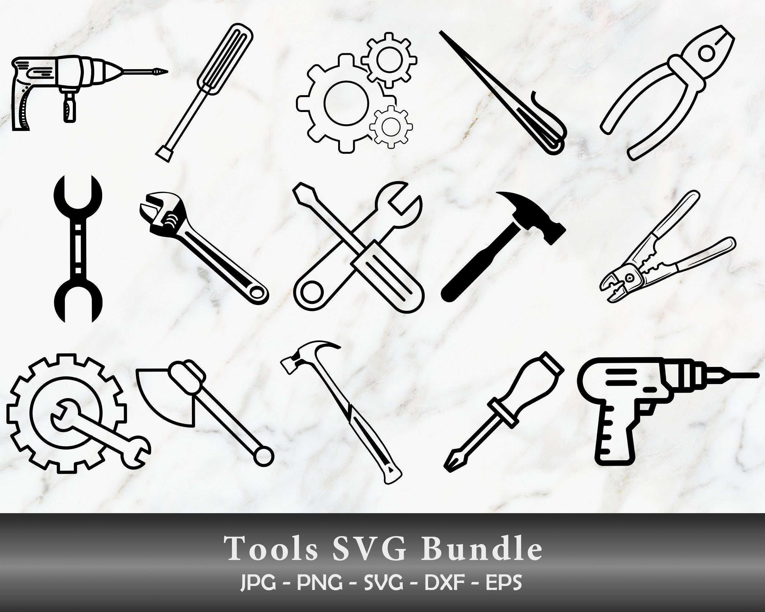 Mechanic Tools Svg Bundle, Tools Clipart, Tools Silhouette, Tools ...