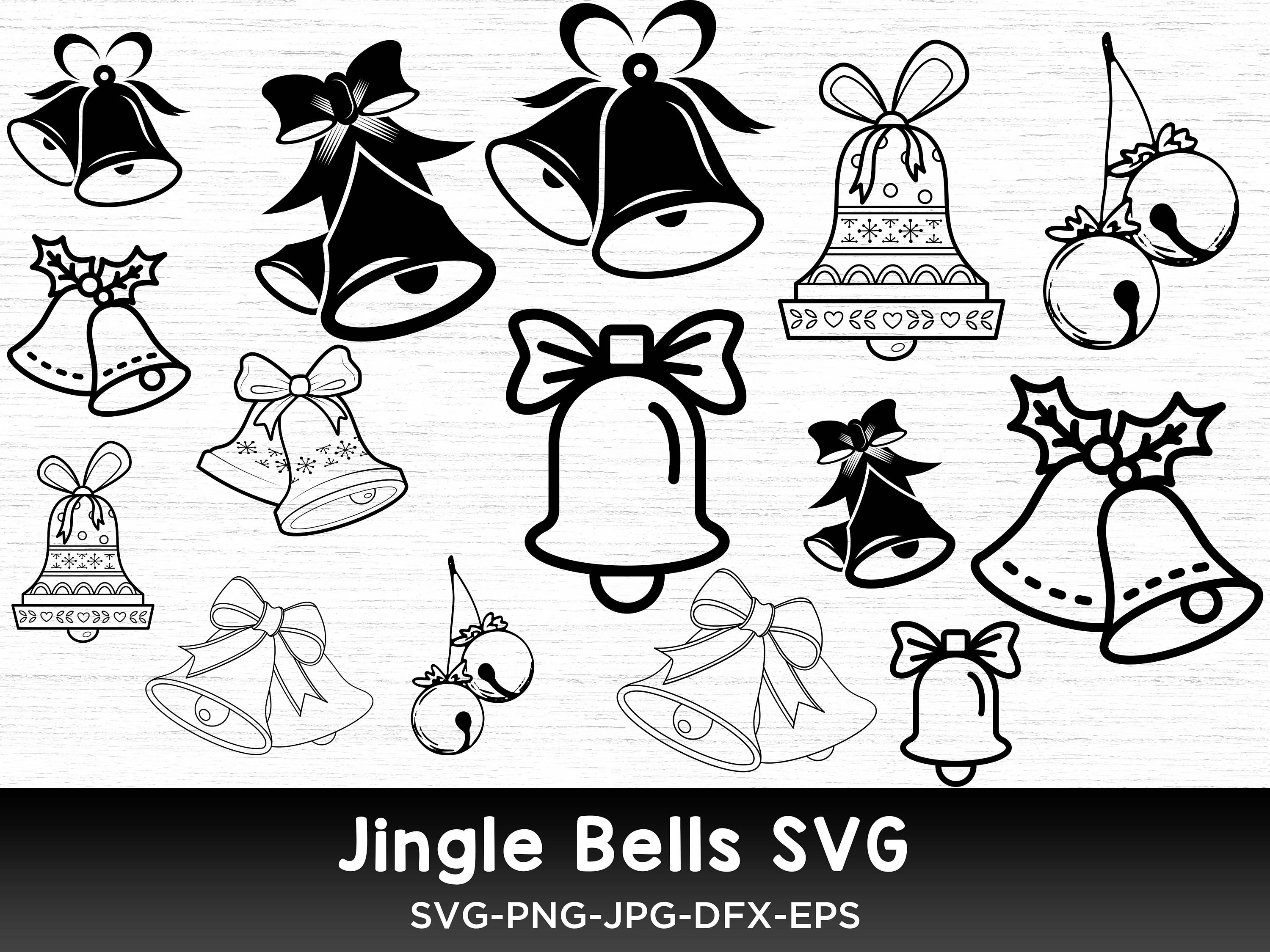 Jingle Bells Svg Bundle, Christmas Svg, Sleigh Bell Svg, Christmas Bell Svg, Bell Svg, Jingle ...