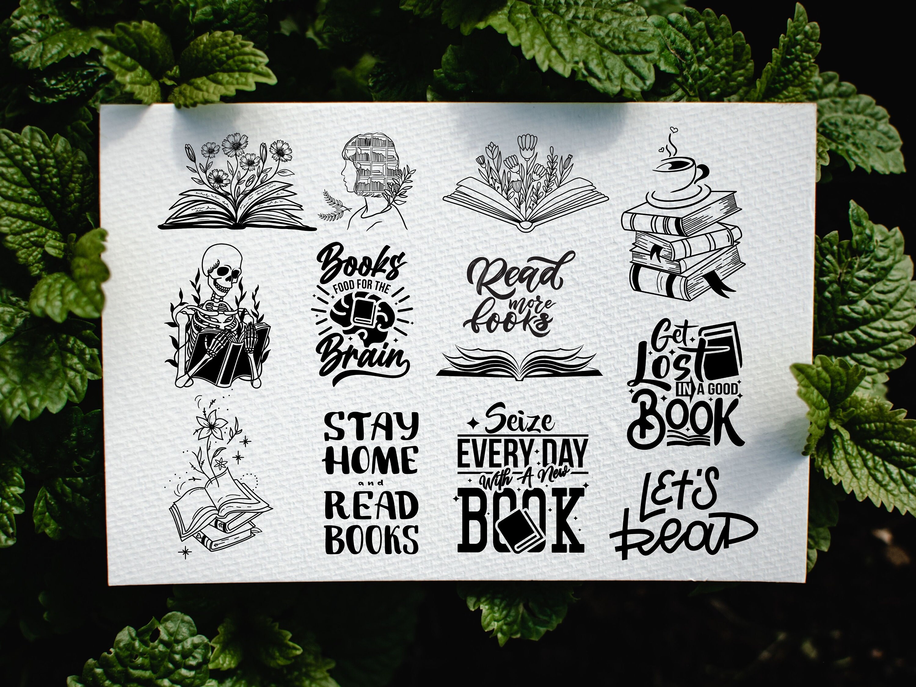 Reading Png Bundle, Reading Quotes Svg Bundle, Book Lover Svg, Book Svg ...