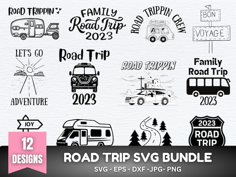 Road Trip Svg Bundle, Vacation Svg Bundle, Road Trip Clipart, Vacation ...