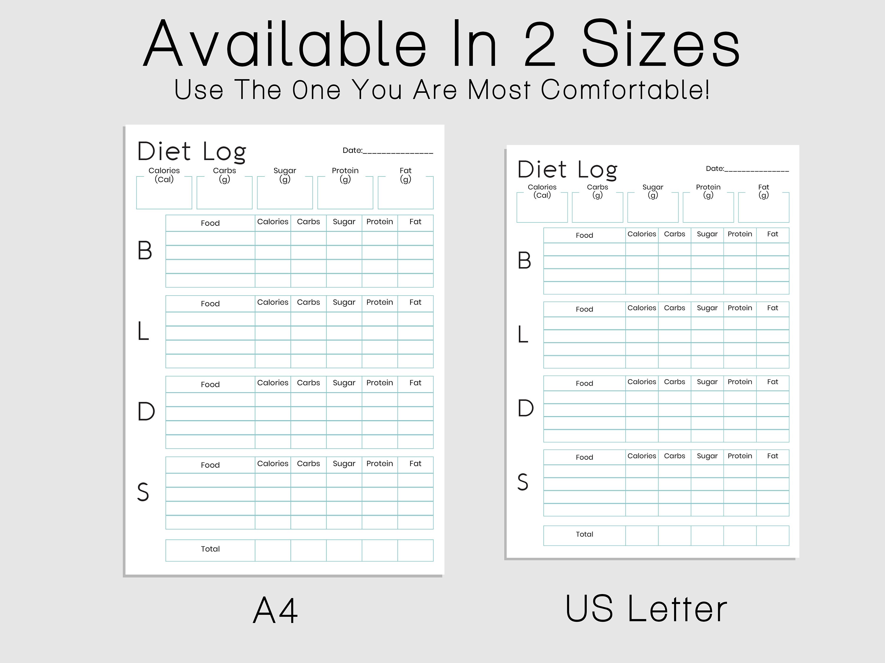 Track Your Journey to Health and Wellness, Diet Log, Diet Tracker ...