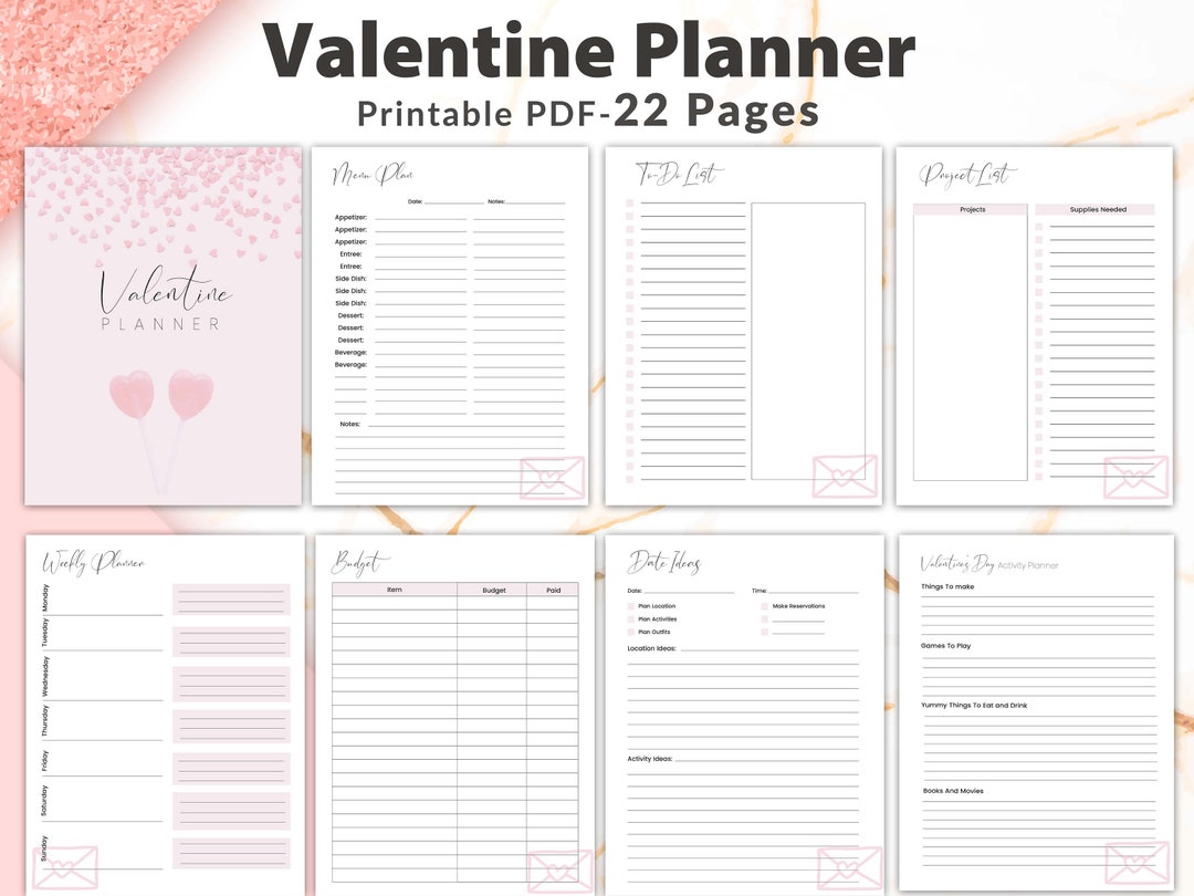 Create Memorable Moments of Love, Valentines Day Planner Printable ...