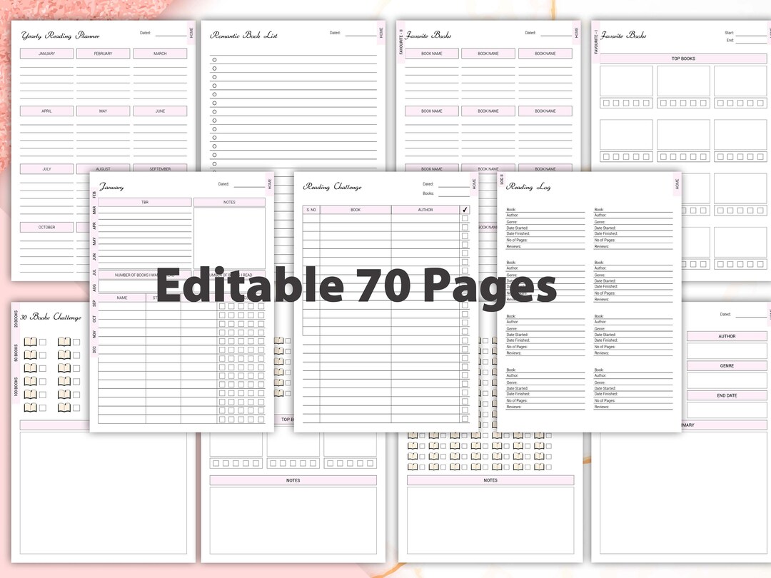 Capture Your Literary Journey, Reading Journal Template, Reading ...