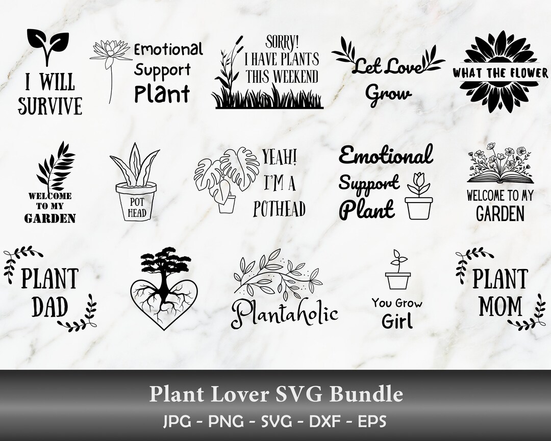 Plant Lover SVG Bundle, Plant Svg, Plant Quotes Svg, Houseplant Svg ...