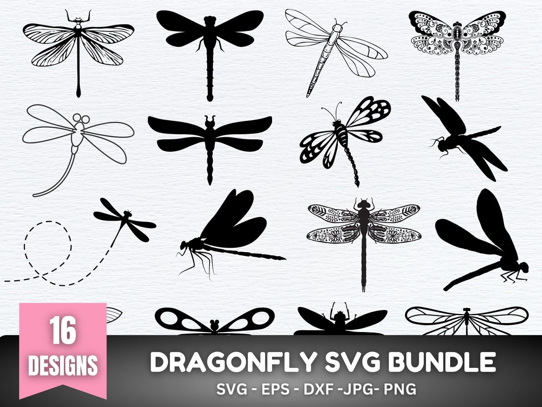 Dragonfly SVG Bundle, Insect Svg, Dragonfly Vector, Dragonflies, Wings ...