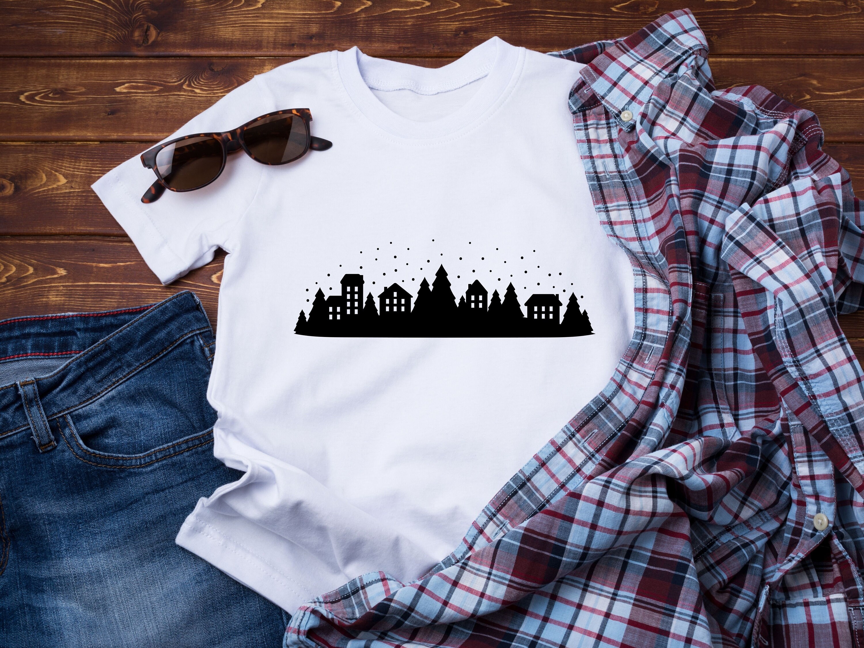 Christmas Scene Svg, Falling Snow Svg Bundle, Holidays, New Years ...