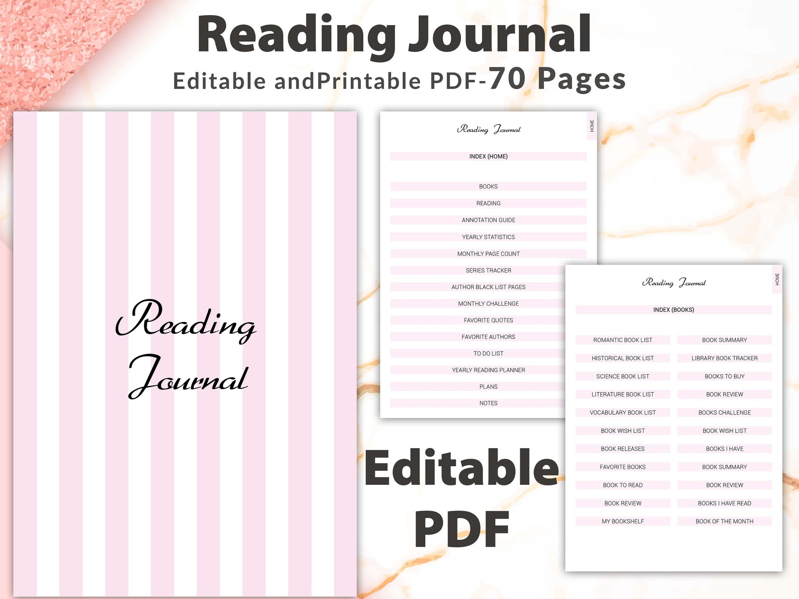 Capture Your Literary Journey, Reading Journal Template, Reading ...