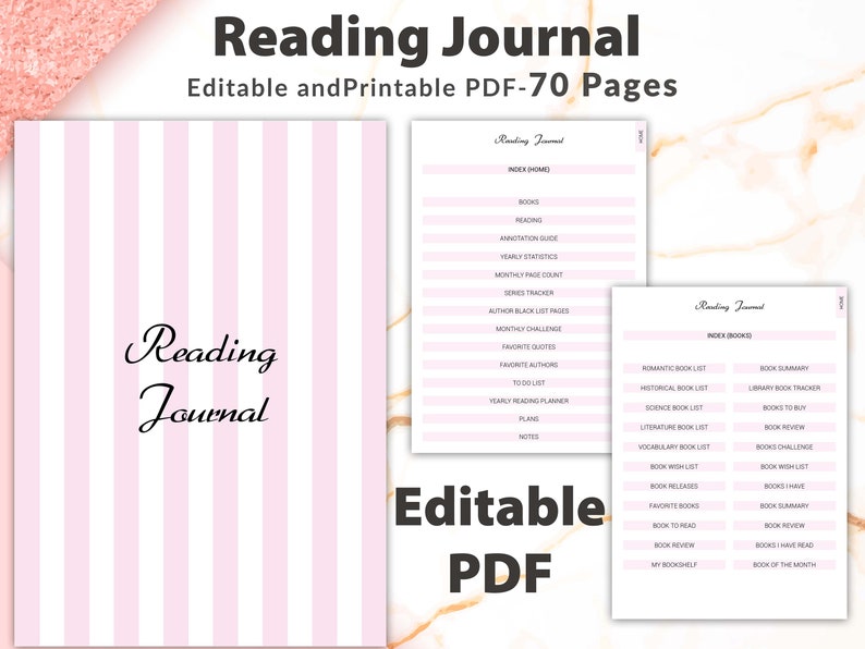 Capture Your Literary Journey, Reading Journal Template, Reading ...
