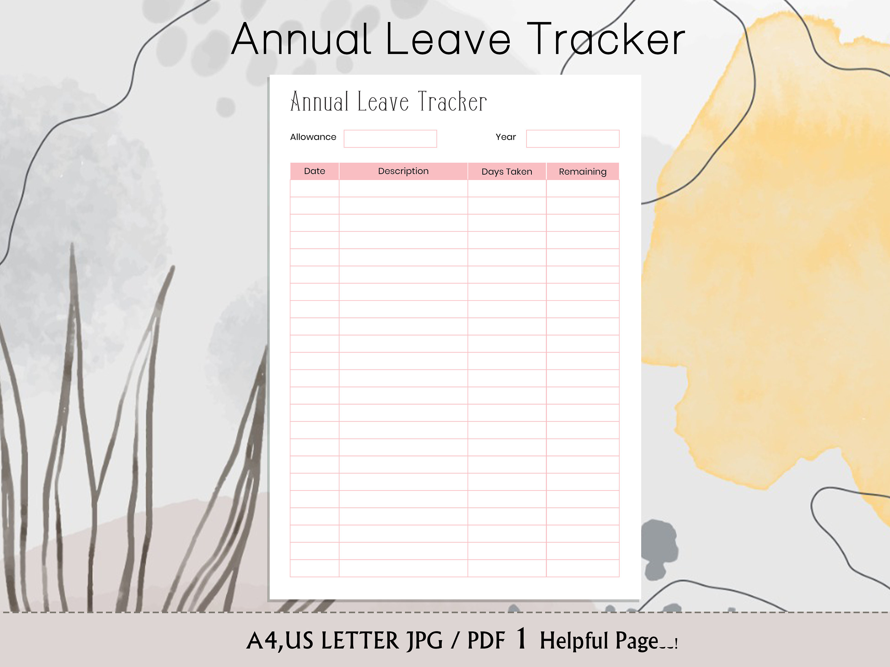 Streamlined Annual Leave Tracker, Effortlessly Manage Time Off, Annual ...