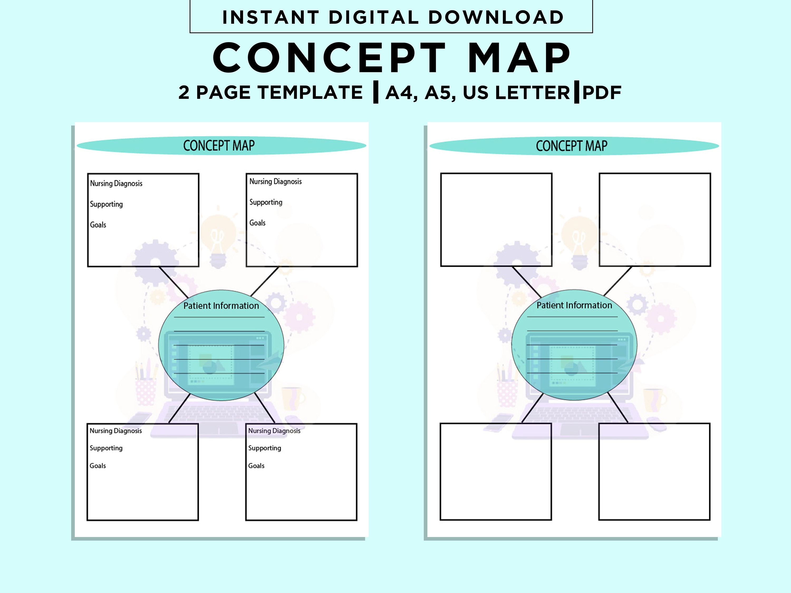 Nursing Concept Map, Nursing Study Template, Nursing Student, Nursing ...