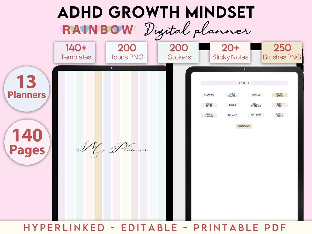 Focus Master ADHD Digital Planner, Adhd Planner 2024, Adhd Planner ...