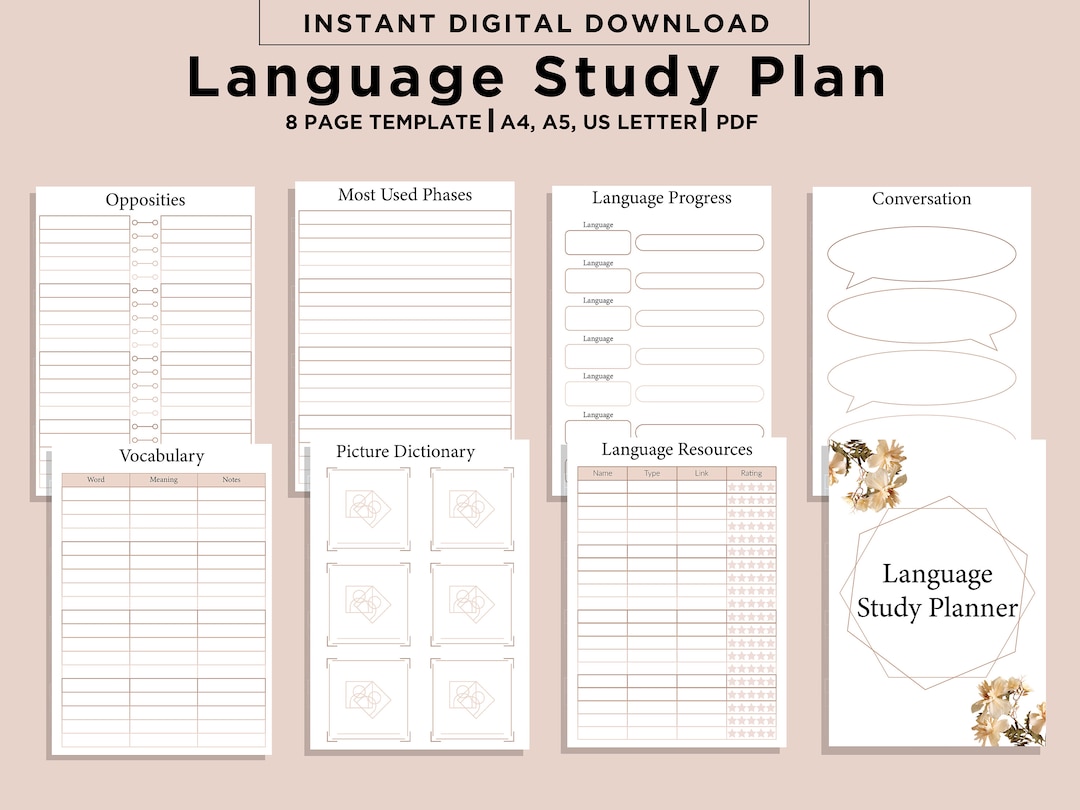 Elevate Your Language Learning Journey, Language Learning Planner ...