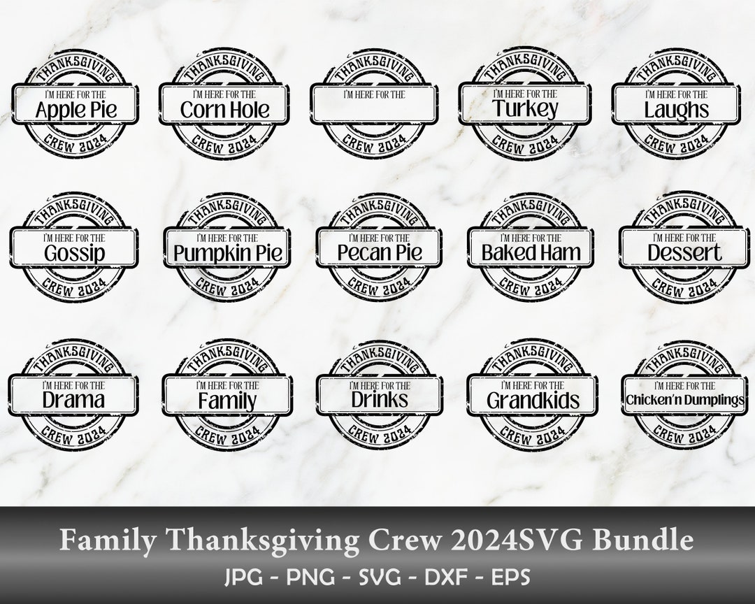 Family Thanksgiving Crew 2024 SVG Bundle, Thanksgiving Svg, Matching ...