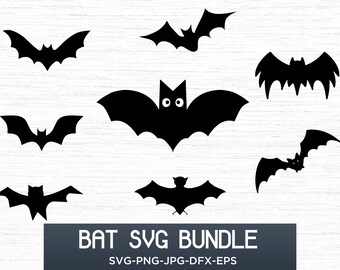 Bat Cutouts, Halloween Bat SVG Bundle, Bat, Halloween, Night Bat SVG ...