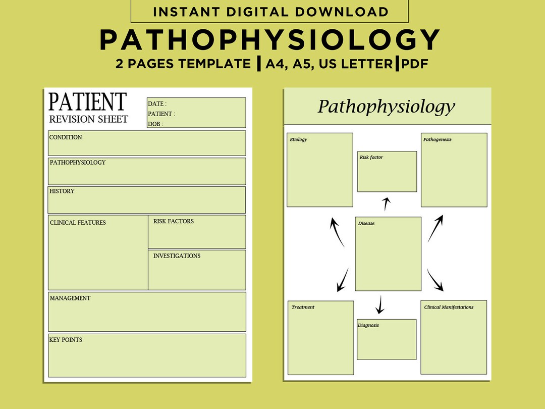 Comprehensive Pathophysiology Template, Pathophysiology Notes ...