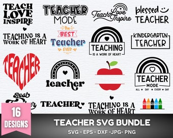 Teacher SVG Bundle, Teacher SVG, School SVG, Teach Svg, Back to School ...