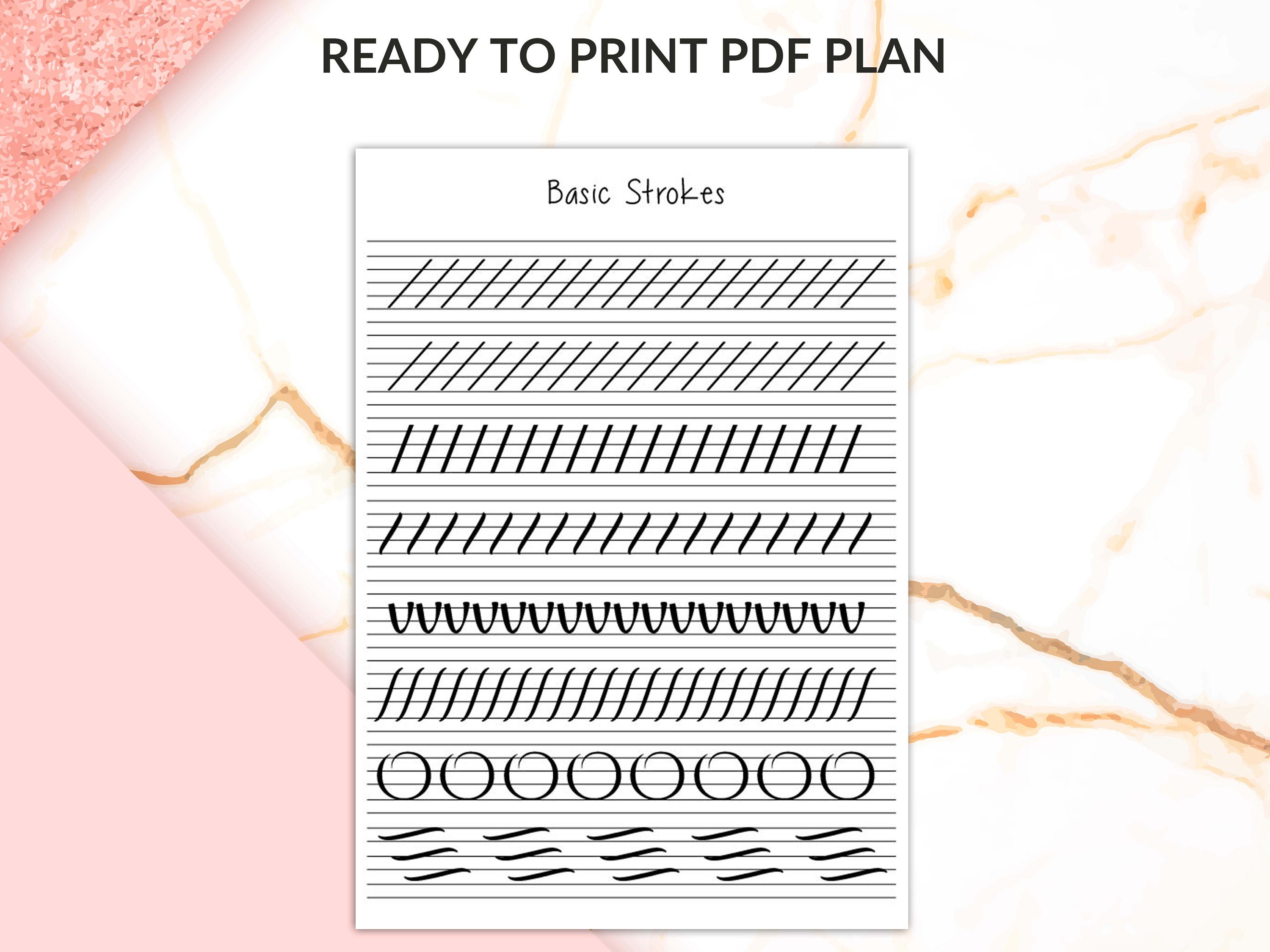 Basic Strokes Handwriting Practice Sheet, Printable Handwriting ...
