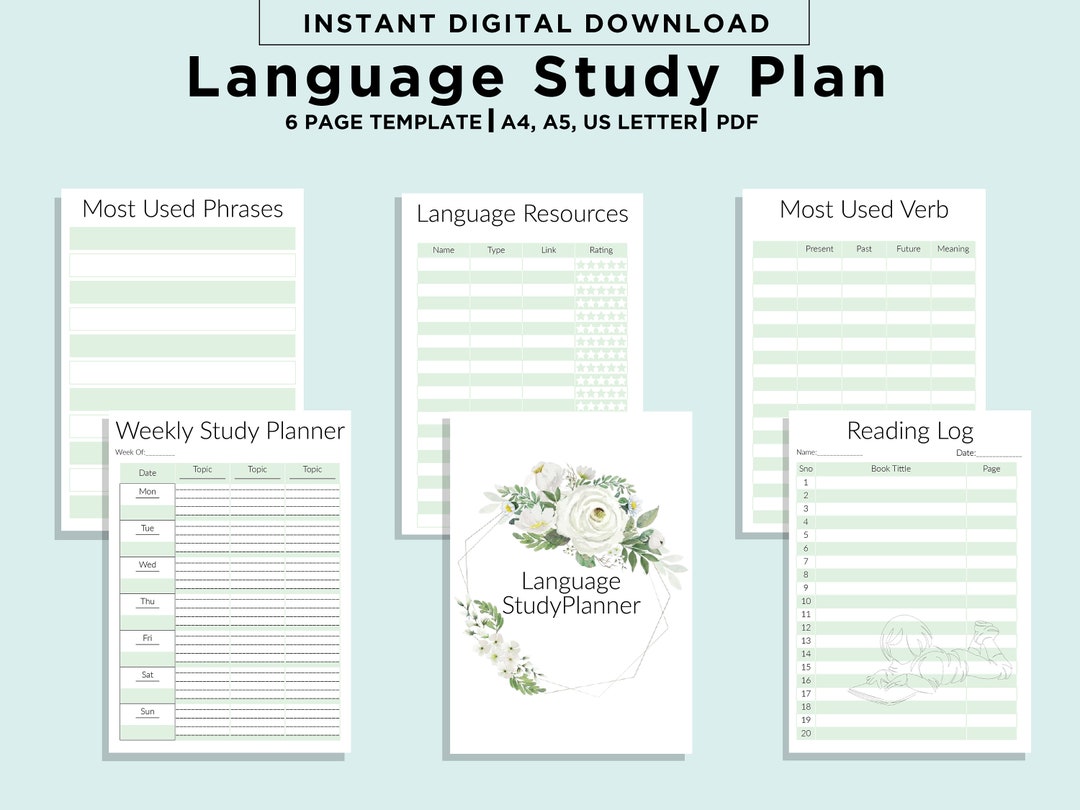 Elevate Your Language Learning Journey, Language Learning Planner ...