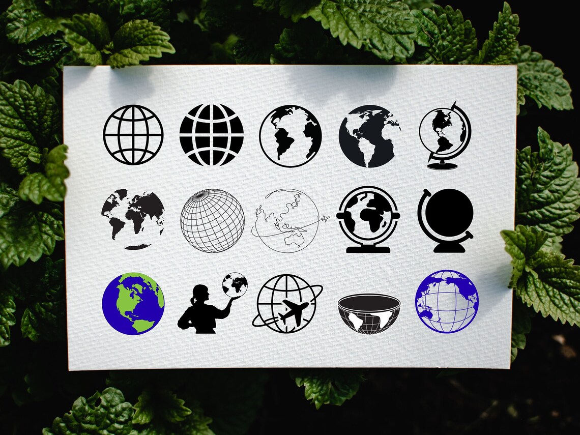 Globe SVG Bundle, Planet PNG Bundle, World Clipart, Globe Silhouette ...