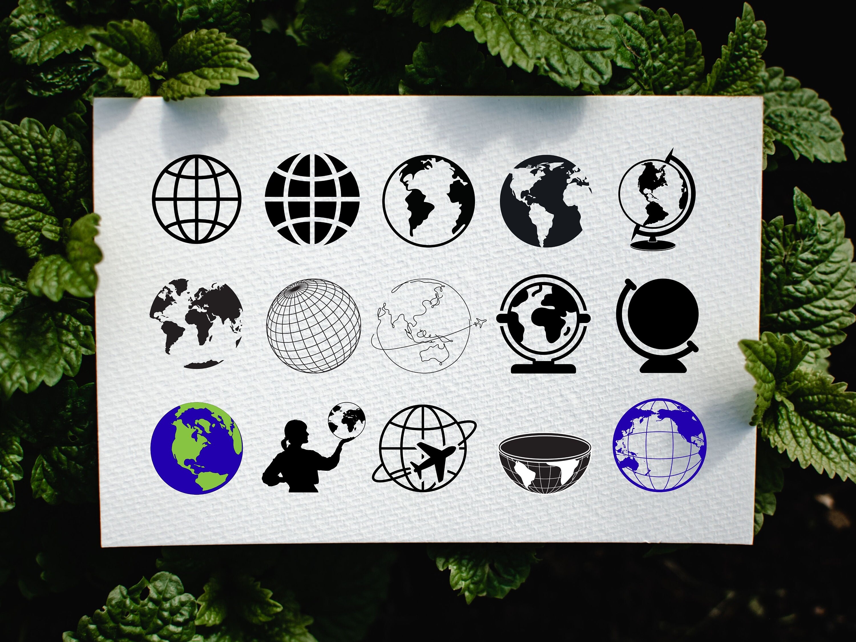 Globe SVG Bundle, Planet PNG Bundle, World Clipart, Globe Silhouette ...