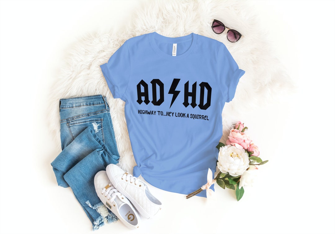ADHD Squirrel T-shirt, Quirky Squirrel Tee, Funny Graphic Shirt, Gift ...