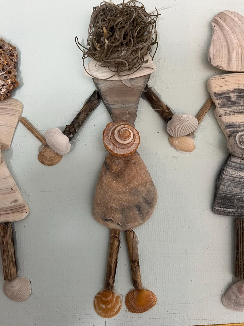 Seashell People Wall Decor, Girls Shell People Art, Sister Gift, Friend ...