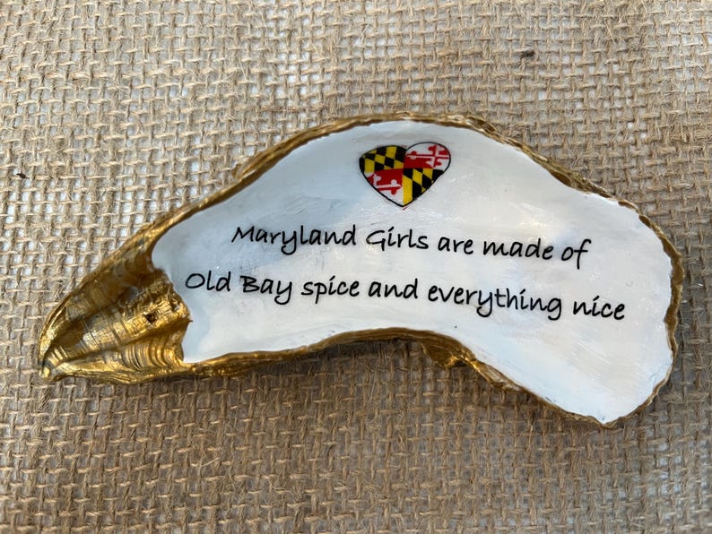 Maryland Themed Gift, Oyster Shell Trinket Dish, Unique Gift for a ...