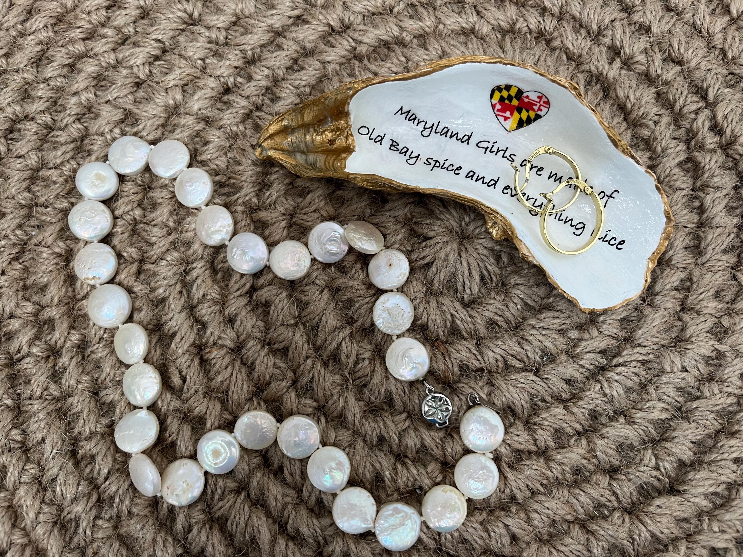 Maryland Themed Gift, Oyster Shell Trinket Dish, Unique Gift for a ...