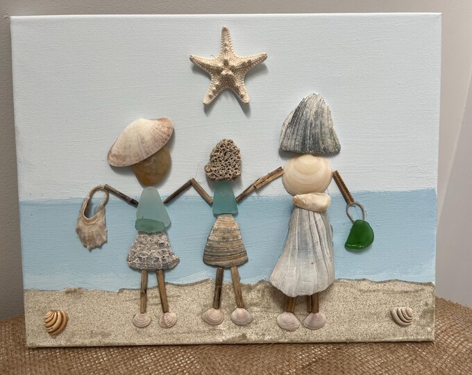 Shell People Beach Picture, Shell Mother or Grandmother With Daughters ...