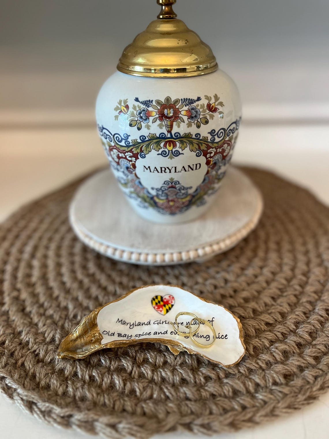 Maryland Themed Gift, Oyster Shell Trinket Dish, Unique Gift for a ...