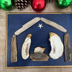 Oyster Shell Nativity Scene, Beach Christmas, Christian Gift, Coastal ...