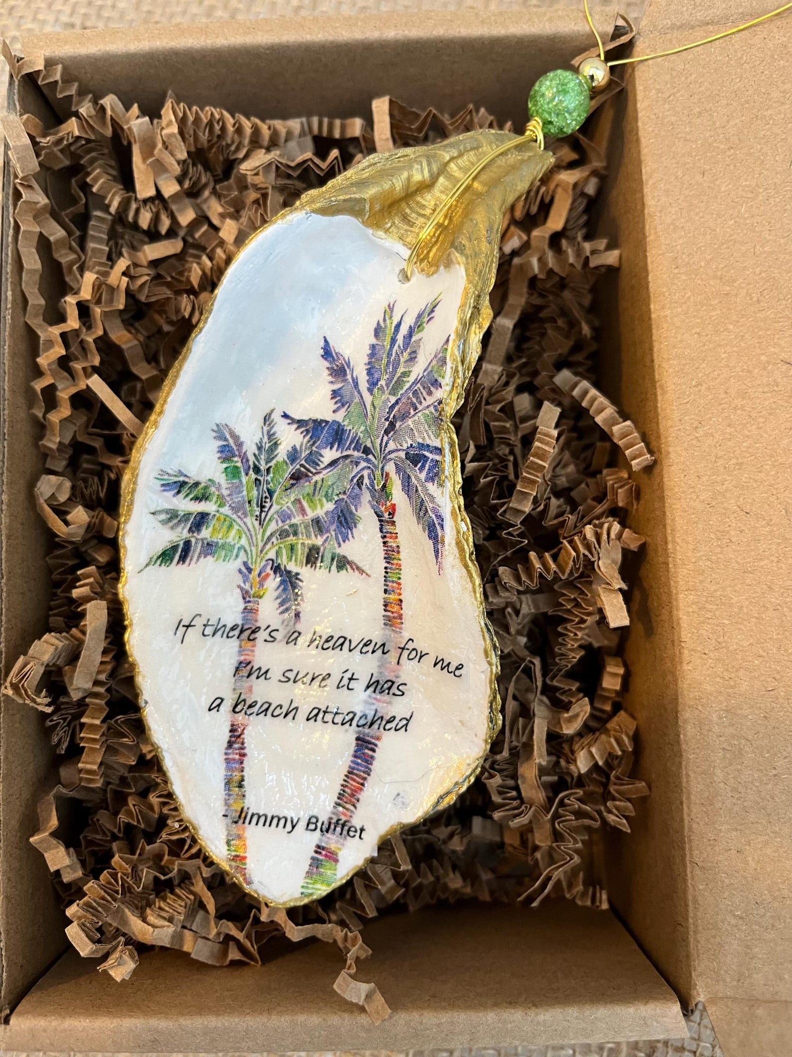 Jimmy Buffet Inspired Decoupaged Oyster Shell Ornaments Which Makes the ...