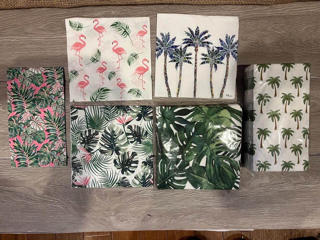 Palm Tree Napkin Bundle (set of 6), Paper Napkins for Decoupage ...