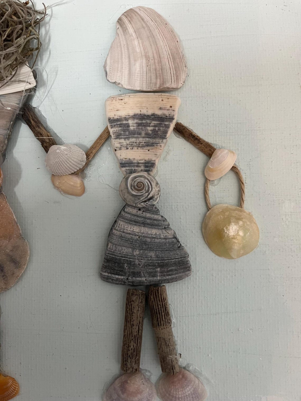 Seashell People Wall Decor, Girls Shell People Art, Sister Gift, Friend ...