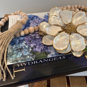 Beautiful Magnolia Flower Decoration Made From Shells, Elegant Coastal ...