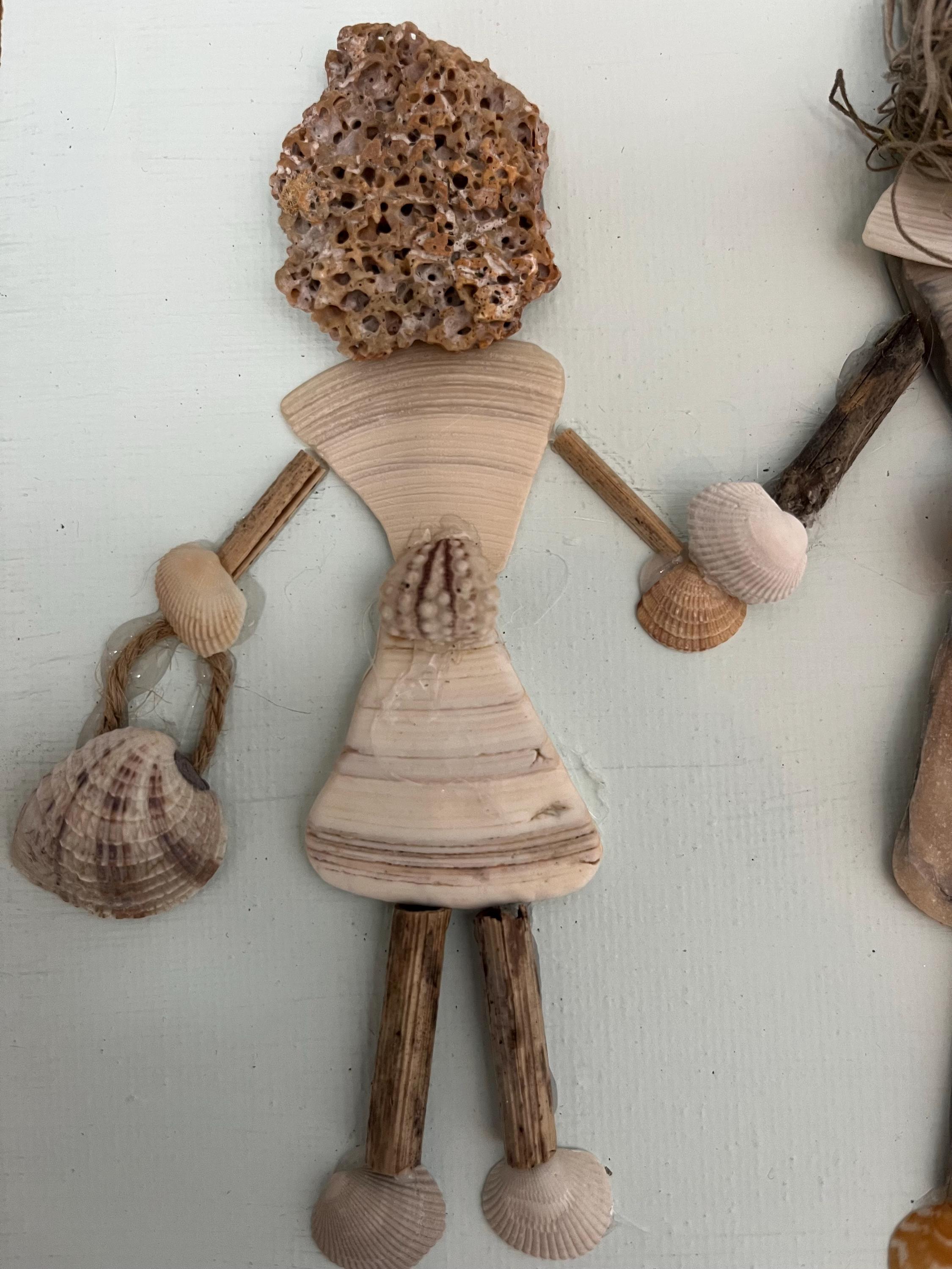 Seashell People Wall Decor, Girls Shell People Art, Sister Gift, Friend ...
