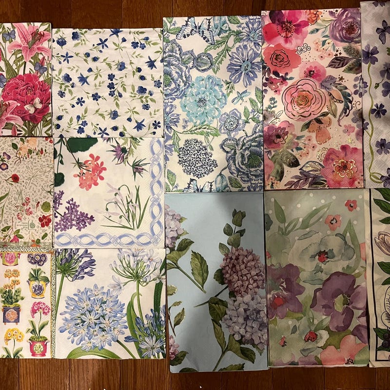 Floral Paper Napkins - Etsy