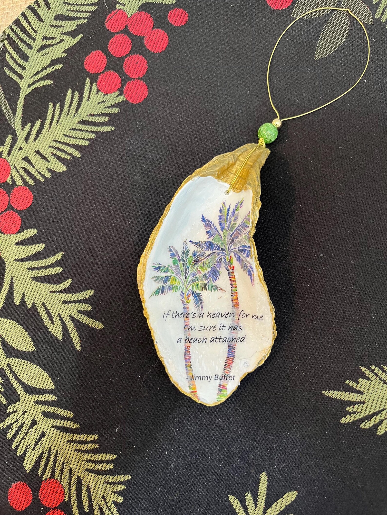 Jimmy Buffet Inspired Decoupaged Oyster Shell Ornaments Which Makes the ...
