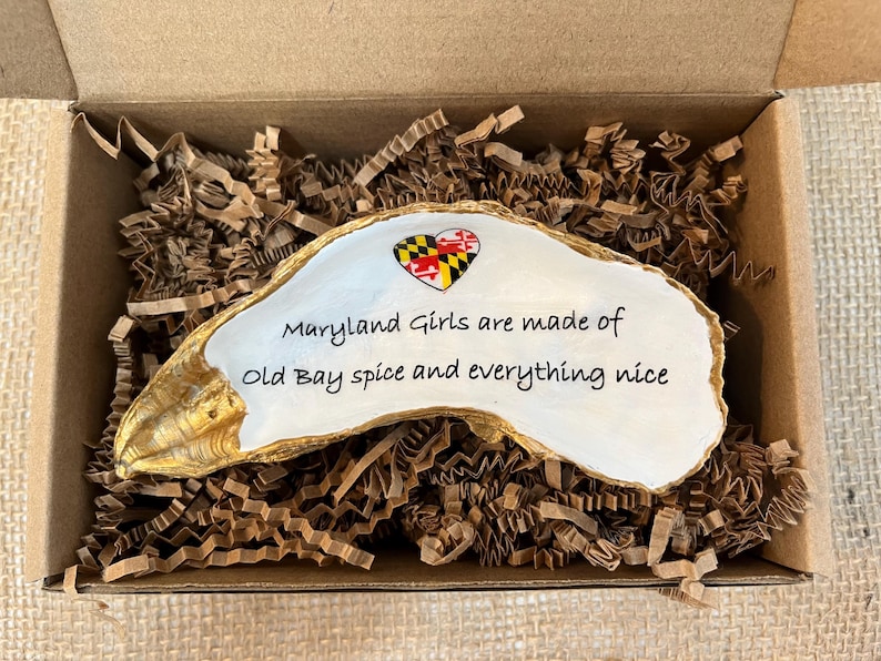 Maryland Themed Gift, Oyster Shell Trinket Dish, Unique Gift for a ...