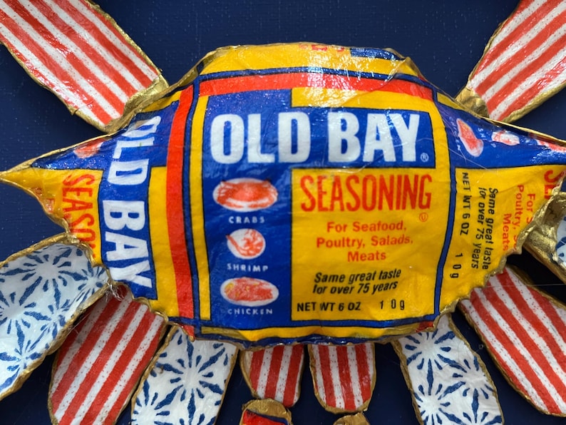 Old Bay Themed Crab Picture Using Decoupaged Shells, Gilded on the ...